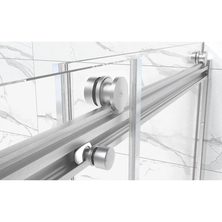 Sunrosa 58 8 W X 76 H Semi Frameless Shower Door With Clear Glass